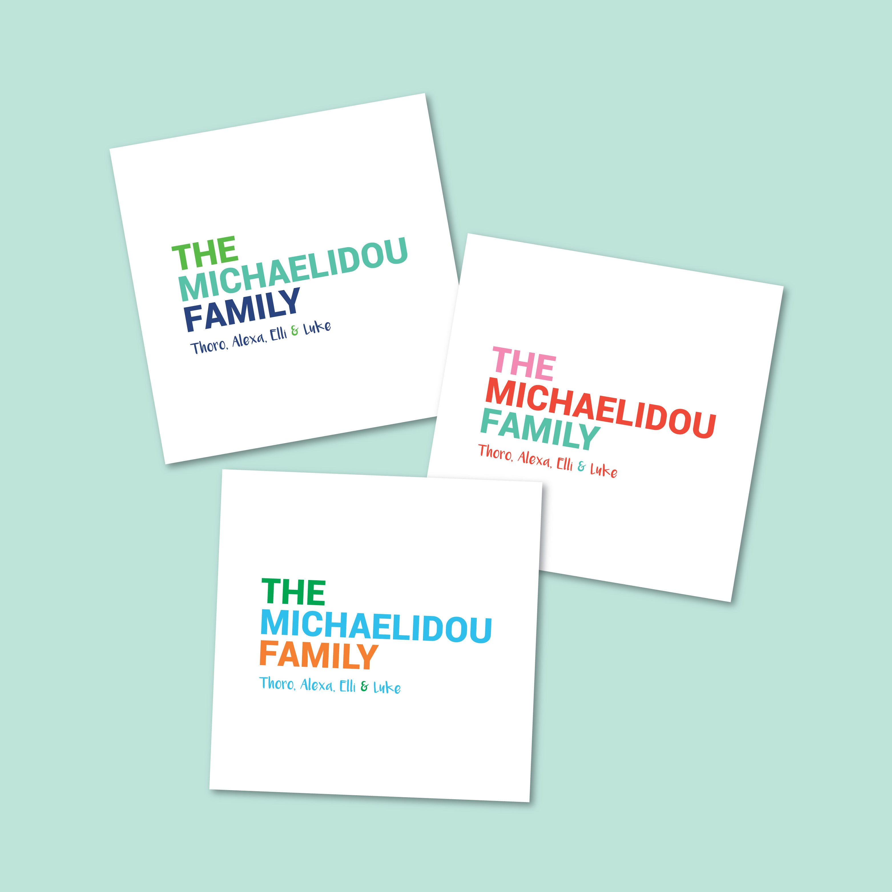 Family Names - Personalised Family Cards – Sweet Lemon Designs