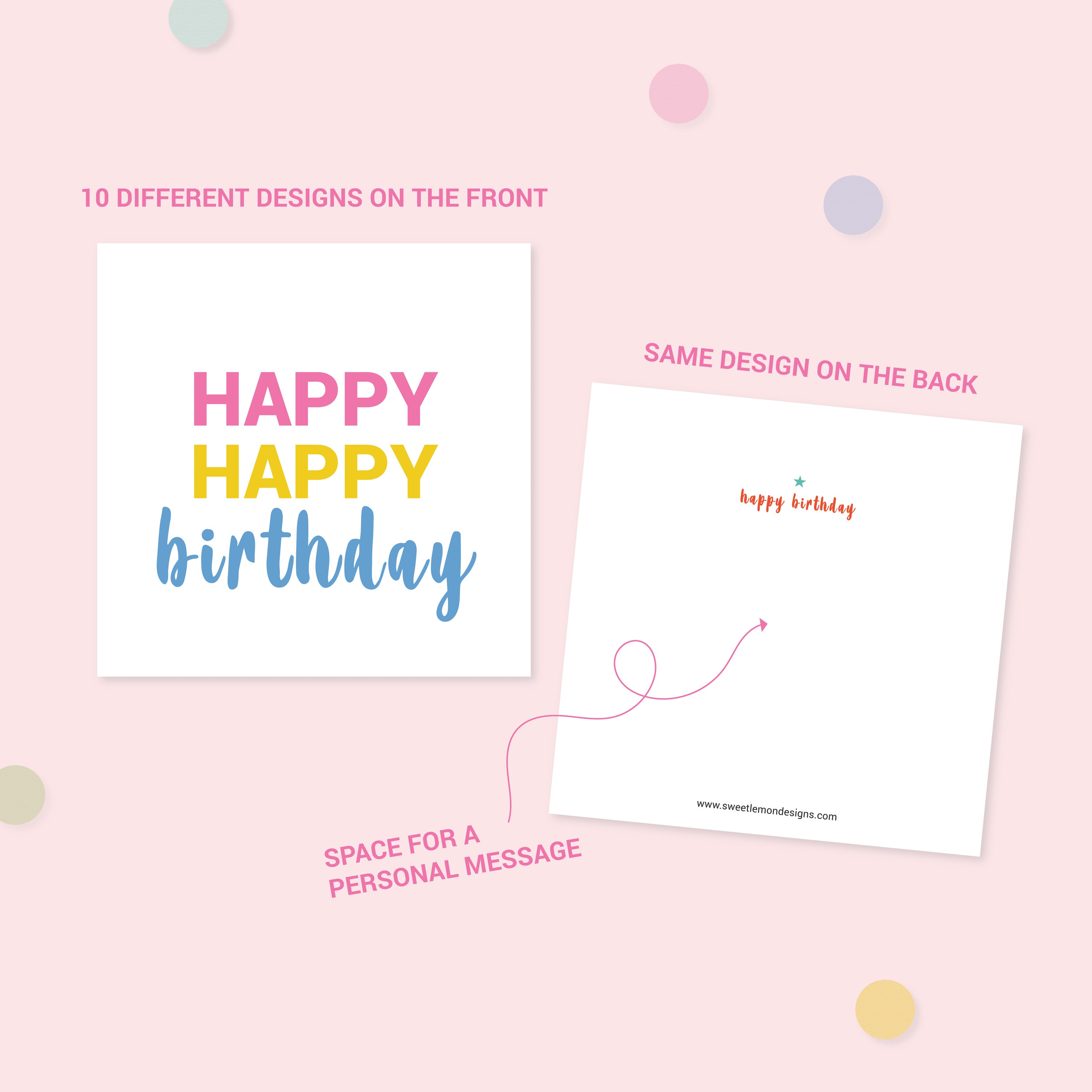 Birthday Gift Tags Square – Sweet Lemon Designs